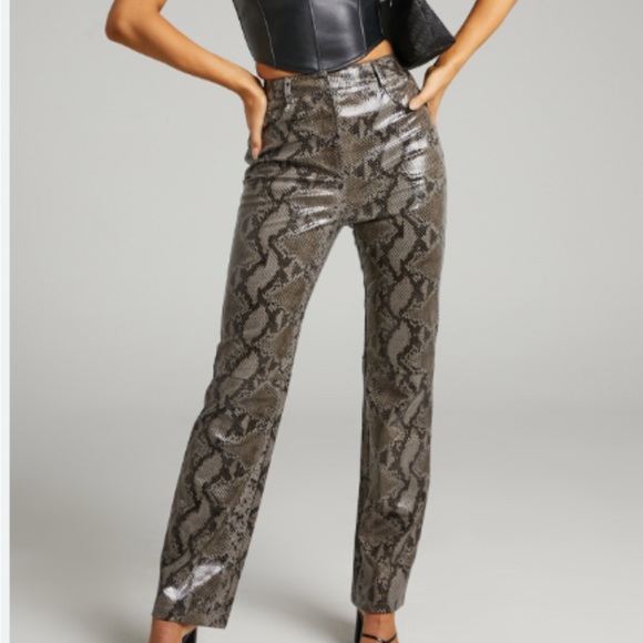 Showpo. | Pants & Jumpsuits | Showpo Green Snakeskin Pants | Poshmark